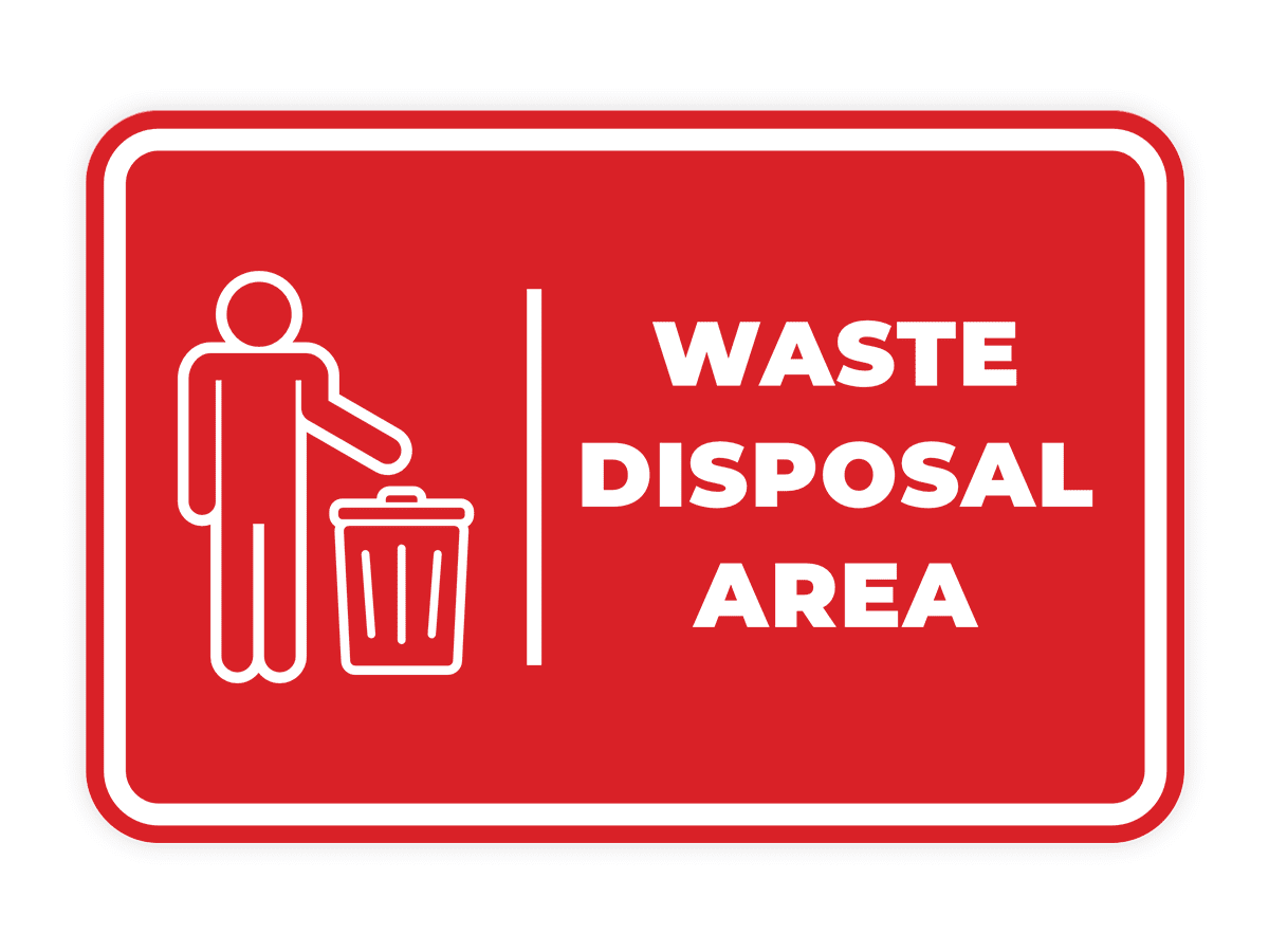 Signs ByLITA Classic Framed Waste Disposal Area Door or Wall Sign Easy ...