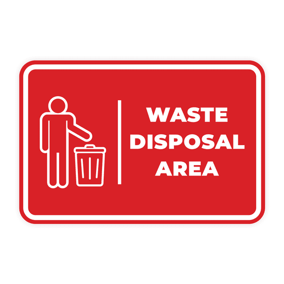 Signs ByLITA Classic Framed Waste Disposal Area Door or Wall Sign Easy ...