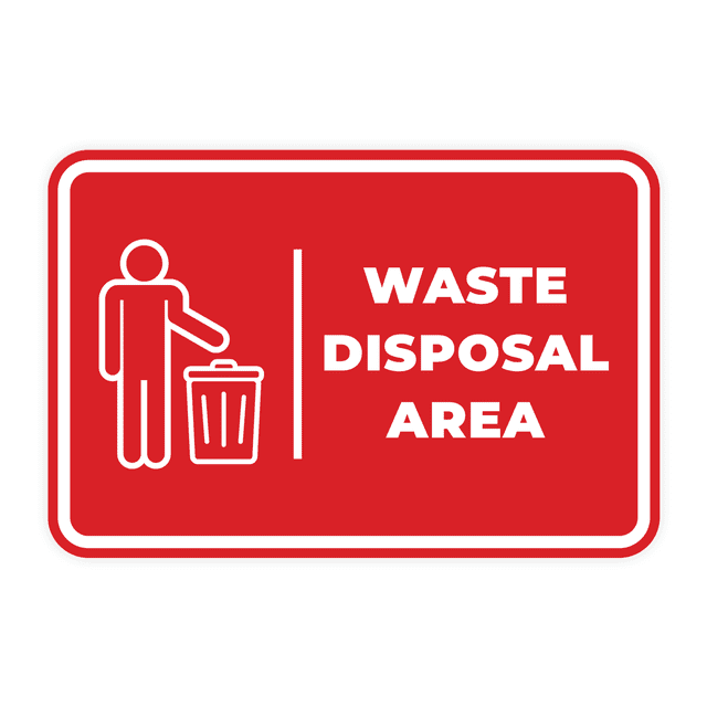 Signs ByLITA Classic Framed Waste Disposal Area Door or Wall Sign Easy ...