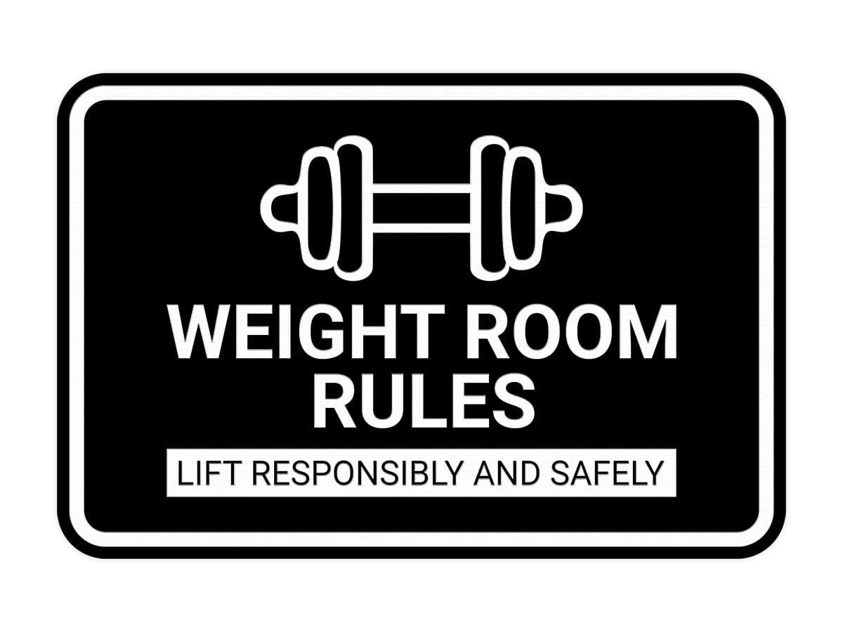 Signs ByLITA Classic Framed Weight Room Rules - Lift Responsibly and ...