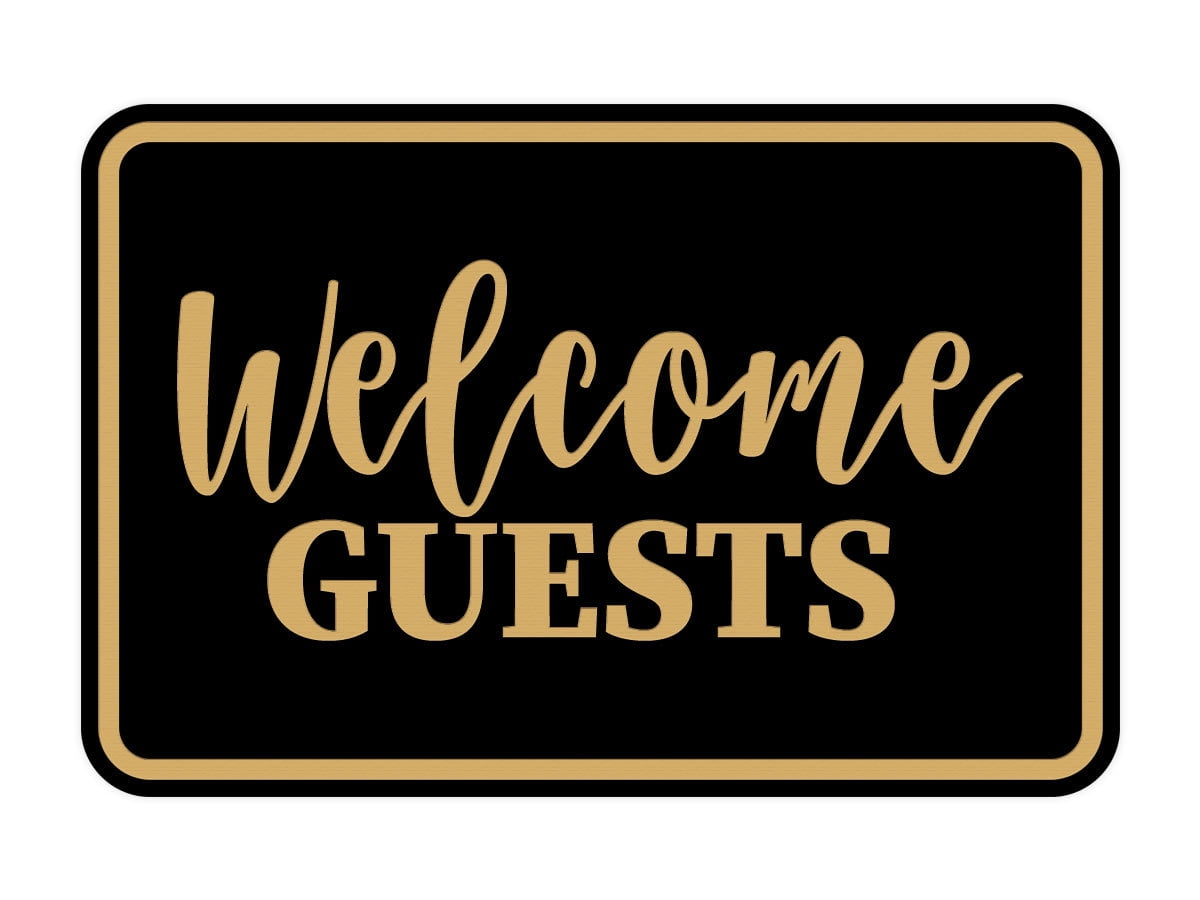 Signs ByLITA Classic Framed, Welcome Guests Sign (Black Gold) - Large ...