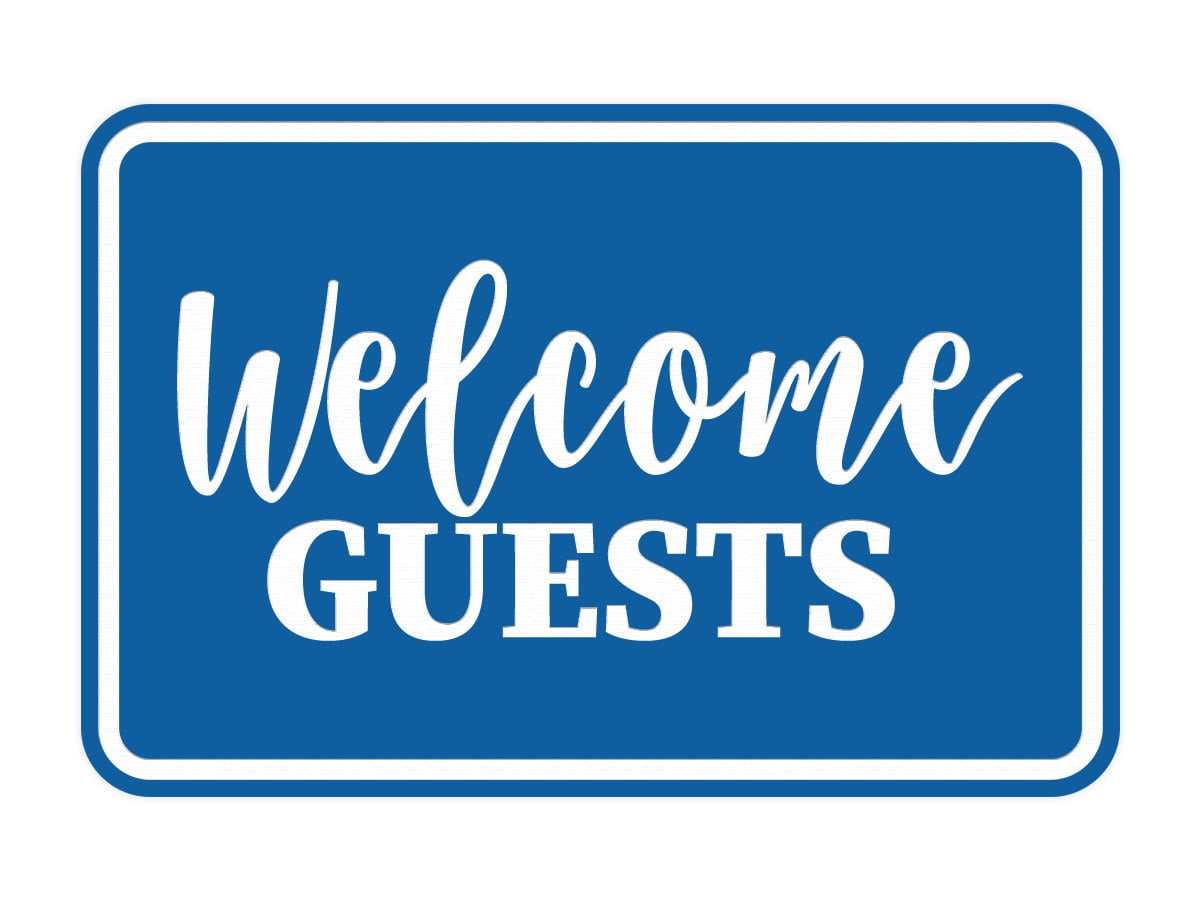 Signs ByLITA Classic Framed, Welcome Guests Sign (Blue) - Small ...