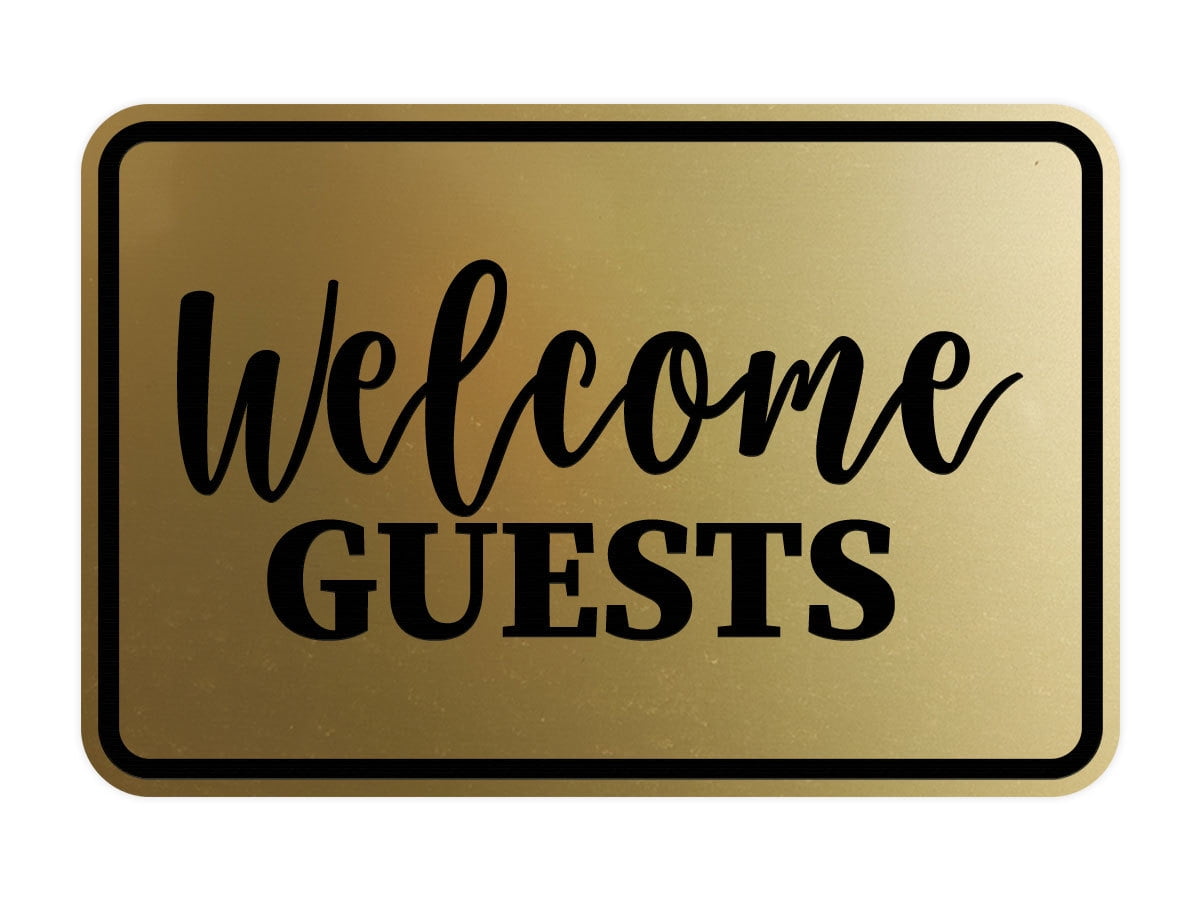 Signs ByLITA Classic Framed, Welcome Guests Sign (Brushed Gold ...