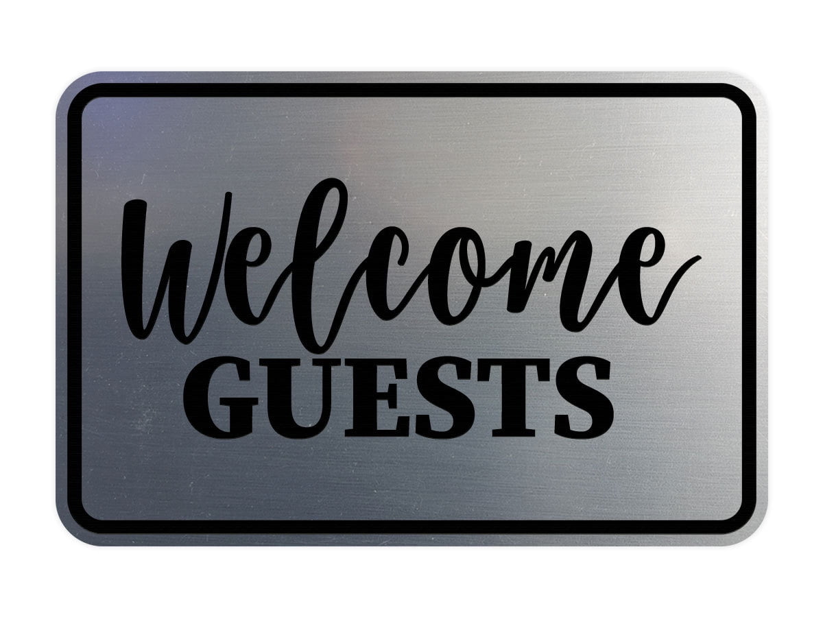 Signs ByLITA Classic Framed, Welcome Guests Sign (Brushed Silver ...