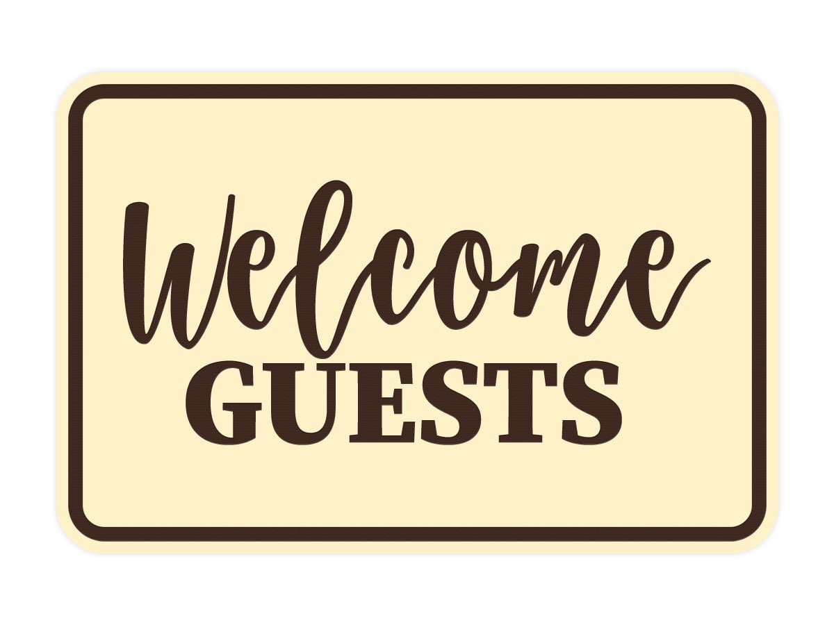 Signs ByLITA Classic Framed, Welcome Guests Sign (Ivory/Dark Brown ...