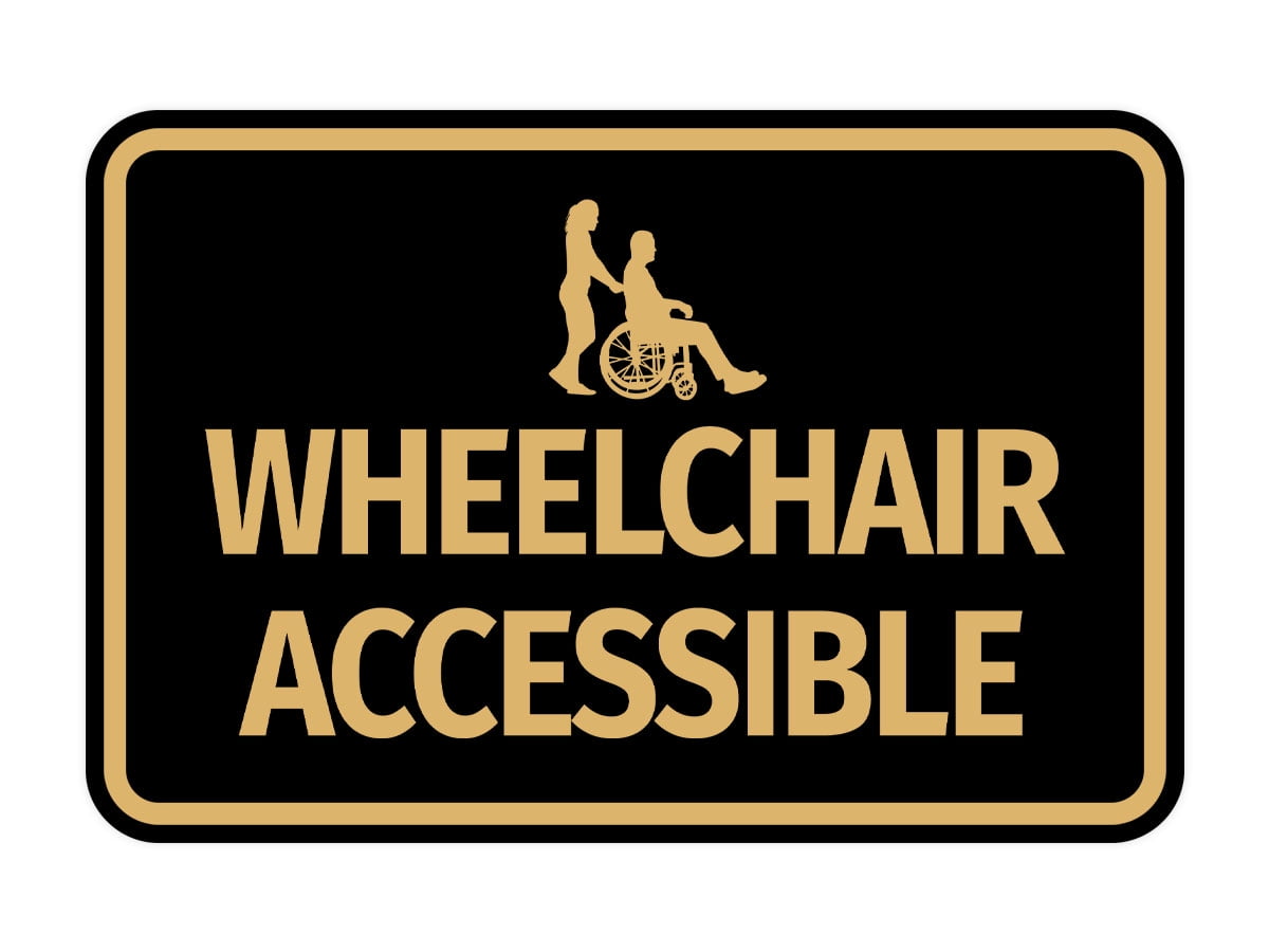 Signs ByLITA Classic Framed Wheelchair Accessible Sign (Black /Gold ...