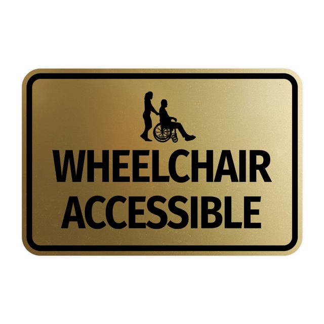 Signs ByLITA Classic Framed Wheelchair Accessible Sign (Brushed Gold ...