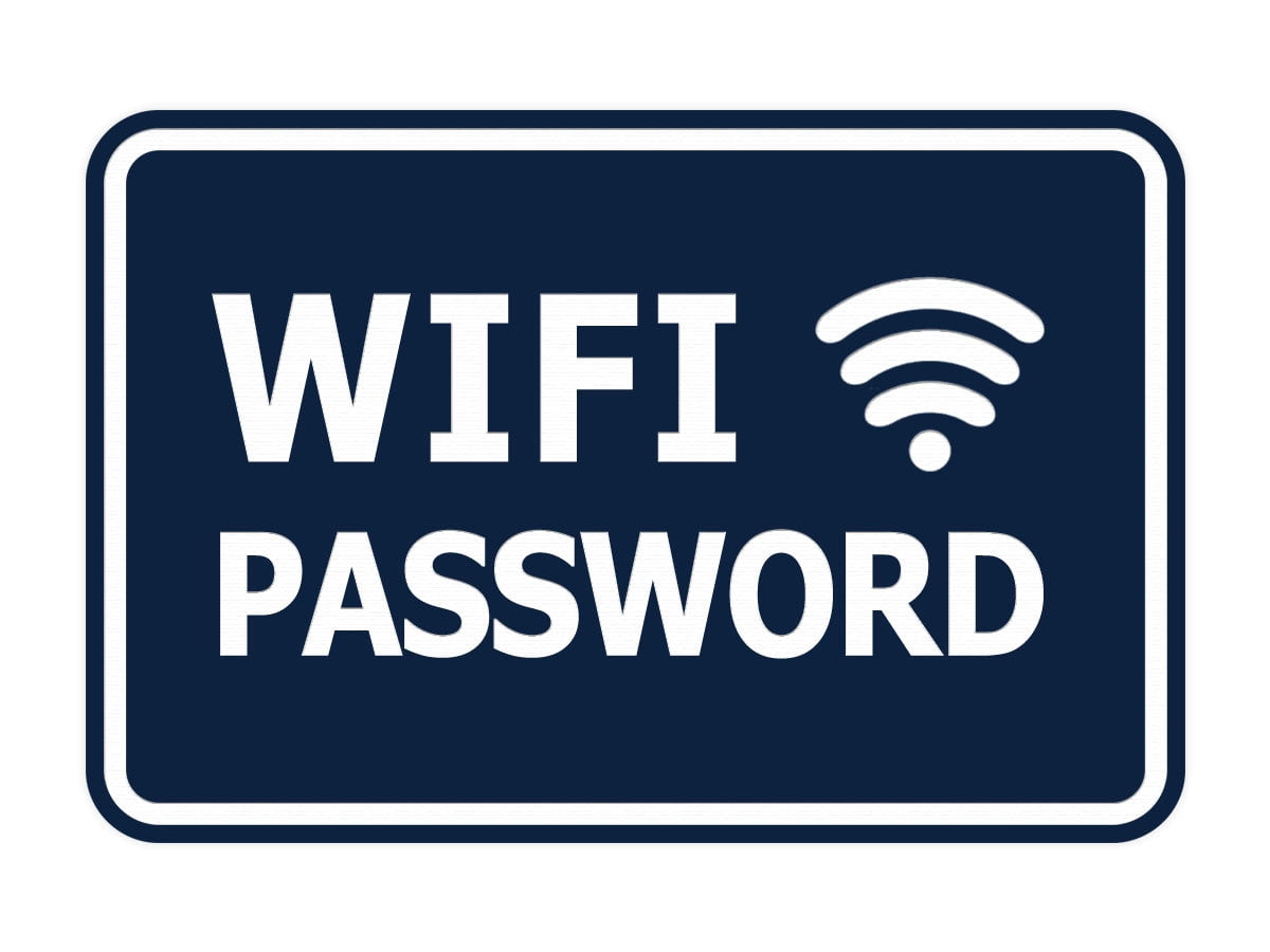 Signs ByLITA Classic Framed Wifi Password Sign (Navy Blue / White ...