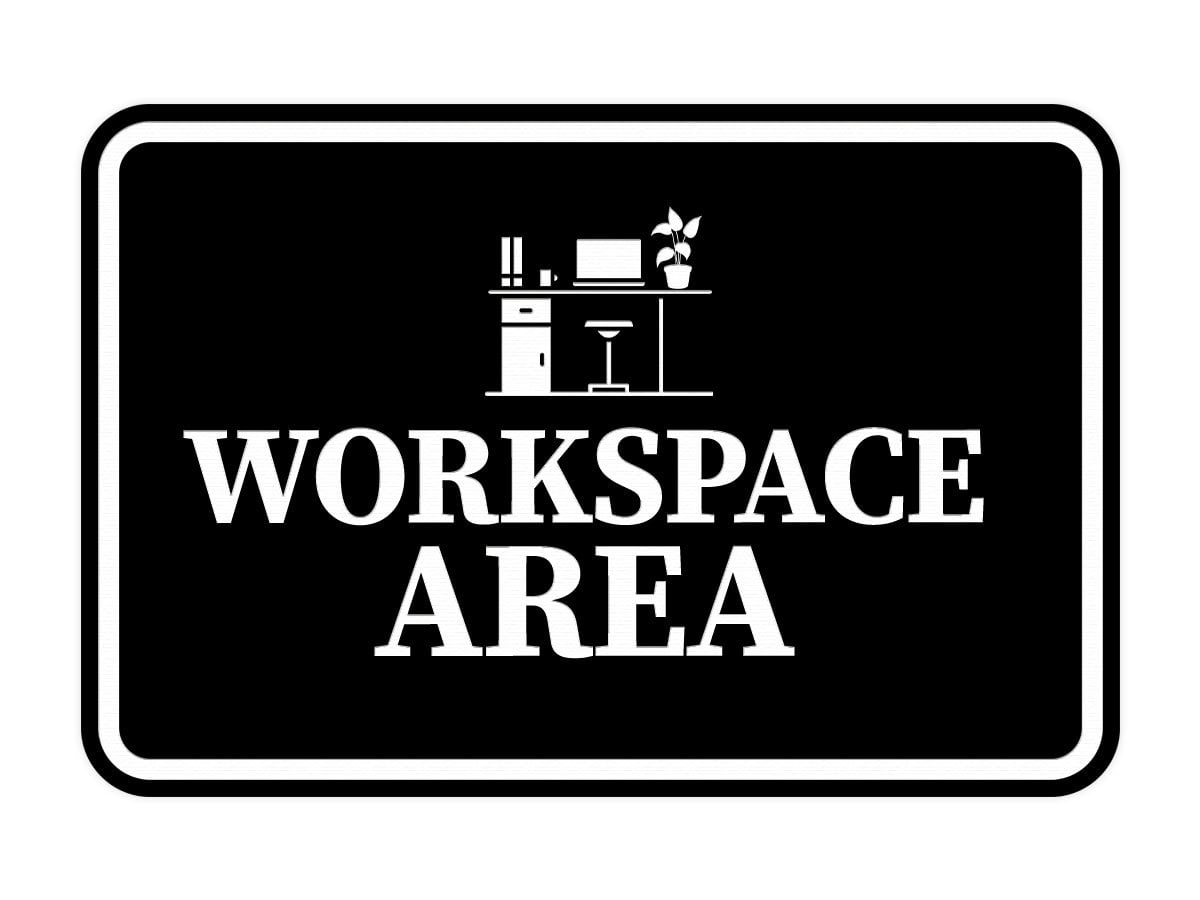 Signs ByLITA Classic Framed Workspace Area Sign (Black) - Medium ...