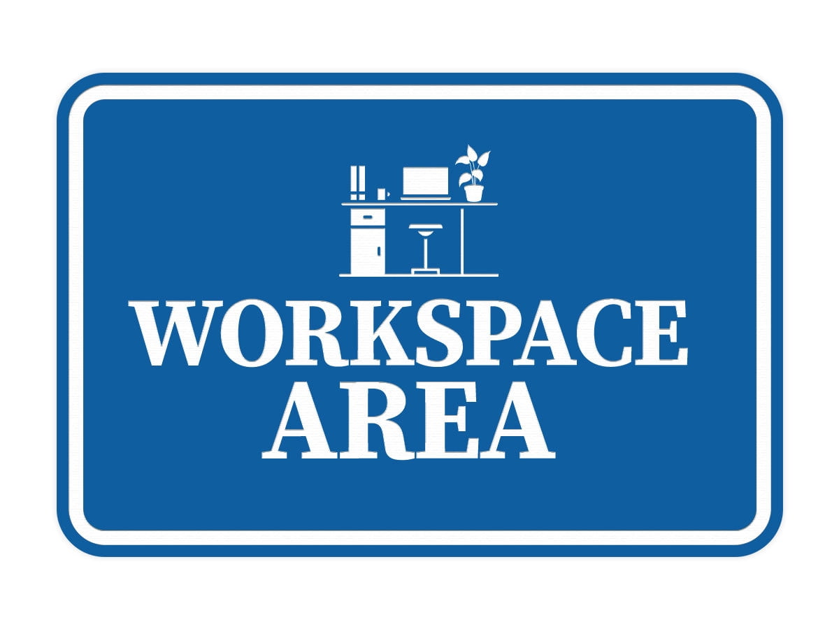 Signs ByLITA Classic Framed Workspace Area Sign (Blue) - Medium ...