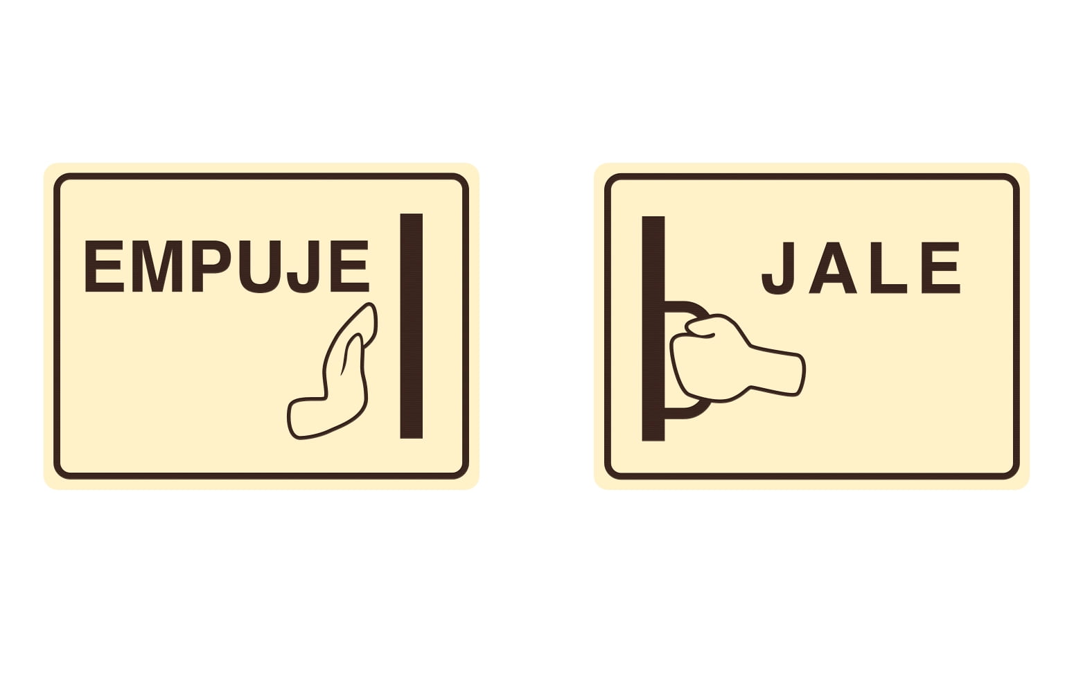 Signs ByLITA Classic Horizontal Empuje Jale Self-Adhesive Door Sign for ...