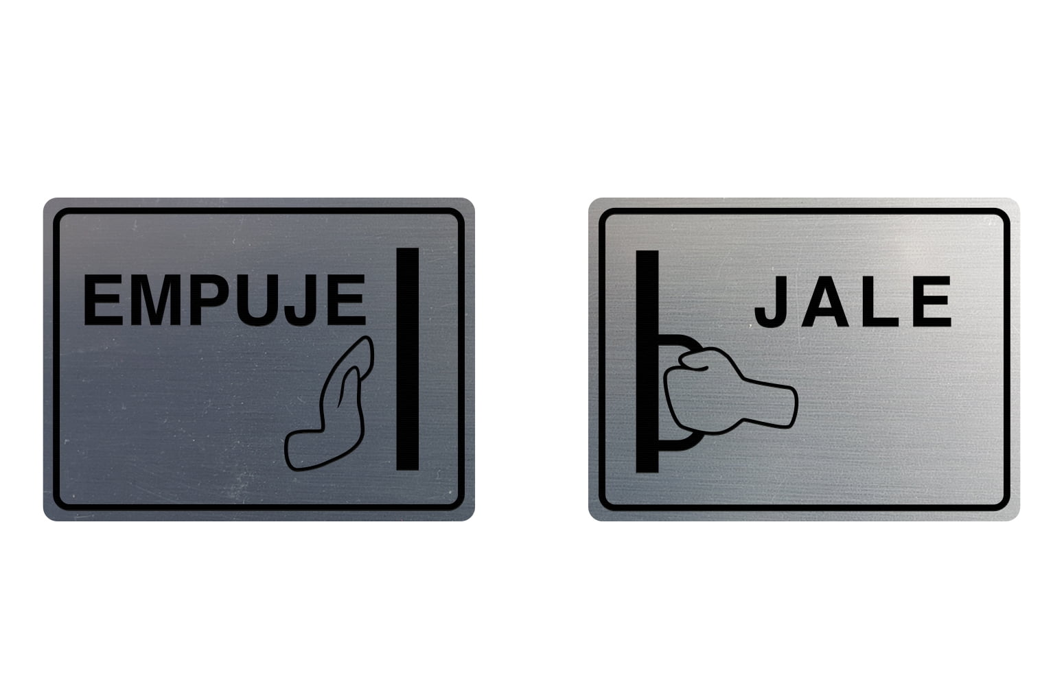 Signs ByLITA Classic Horizontal Empuje Jale Self-Adhesive Door Sign for Businesses, Shops ...