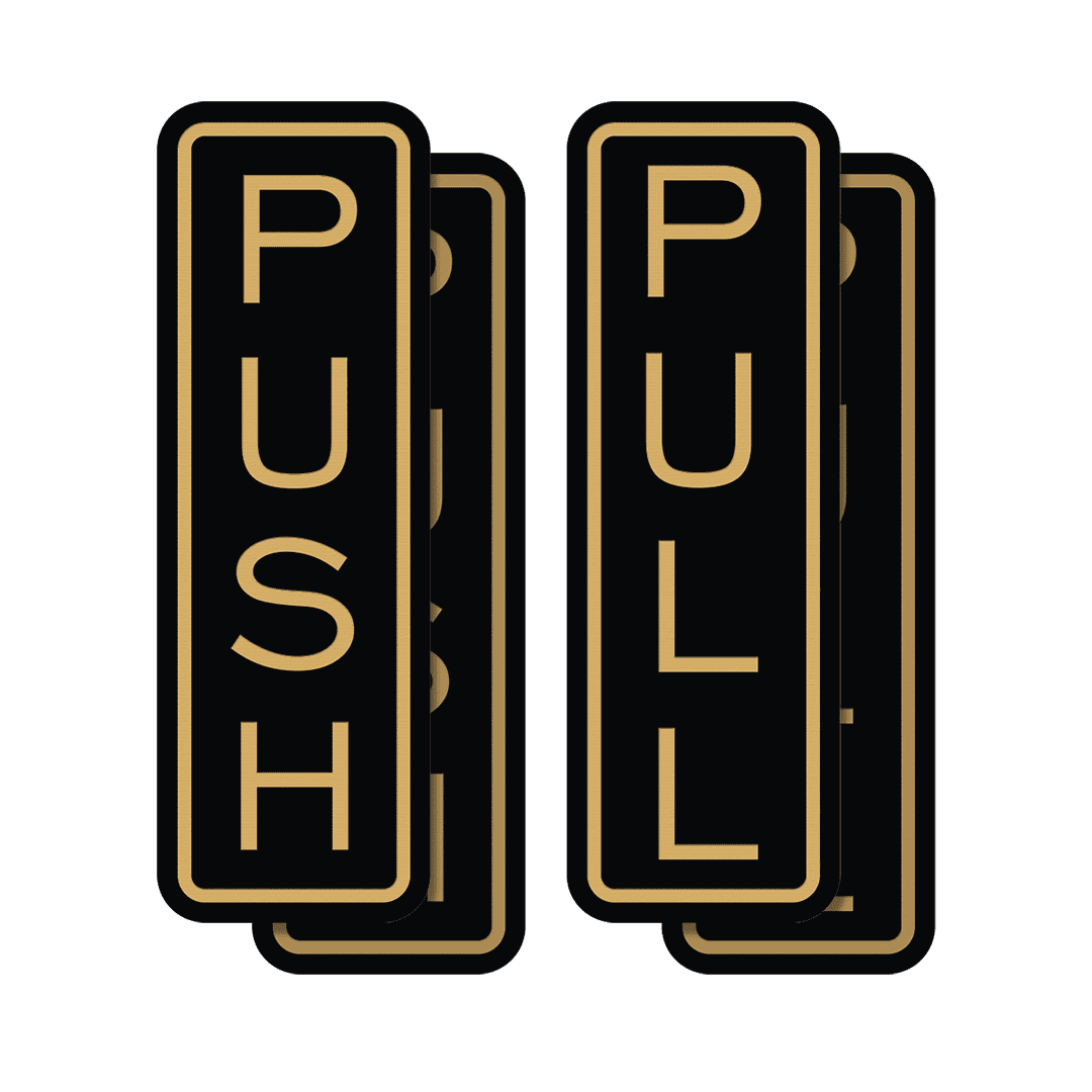 Signs ByLITA Classic Vertical Push Pull Self-Adhesive Door Sign for ...