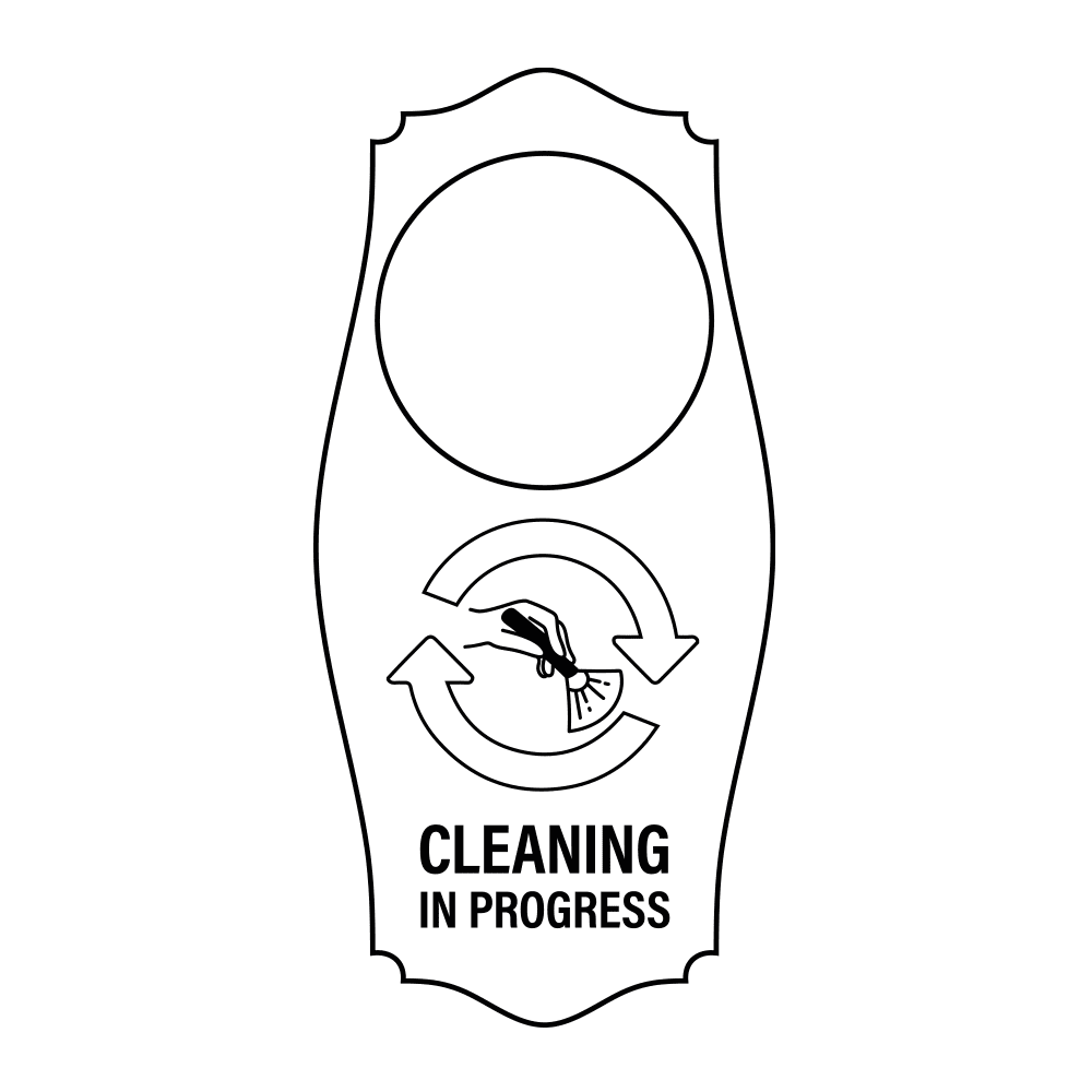 Signs ByLITA Cleaning in Progress Door Hanger - White, 4" x 8 ...