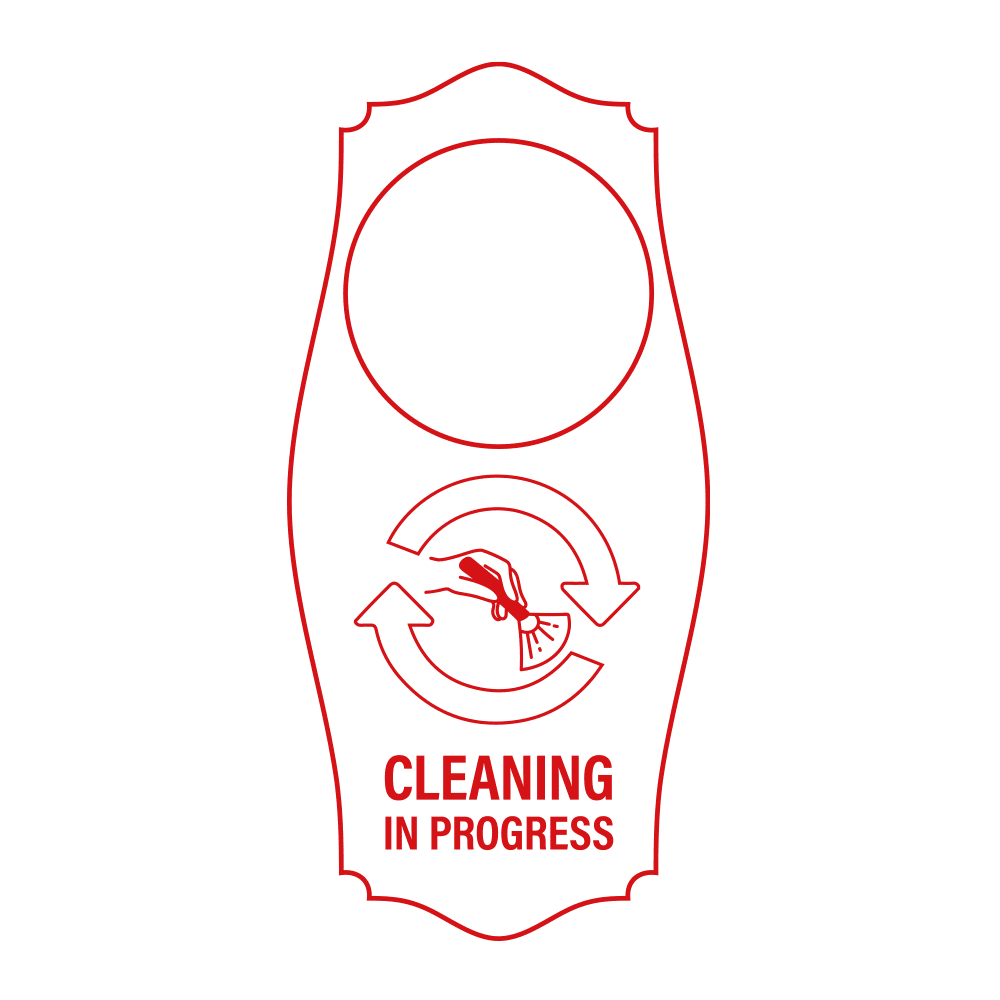 Signs ByLITA Cleaning in Progress Door Hanger - White Red, 4" x 8 ...