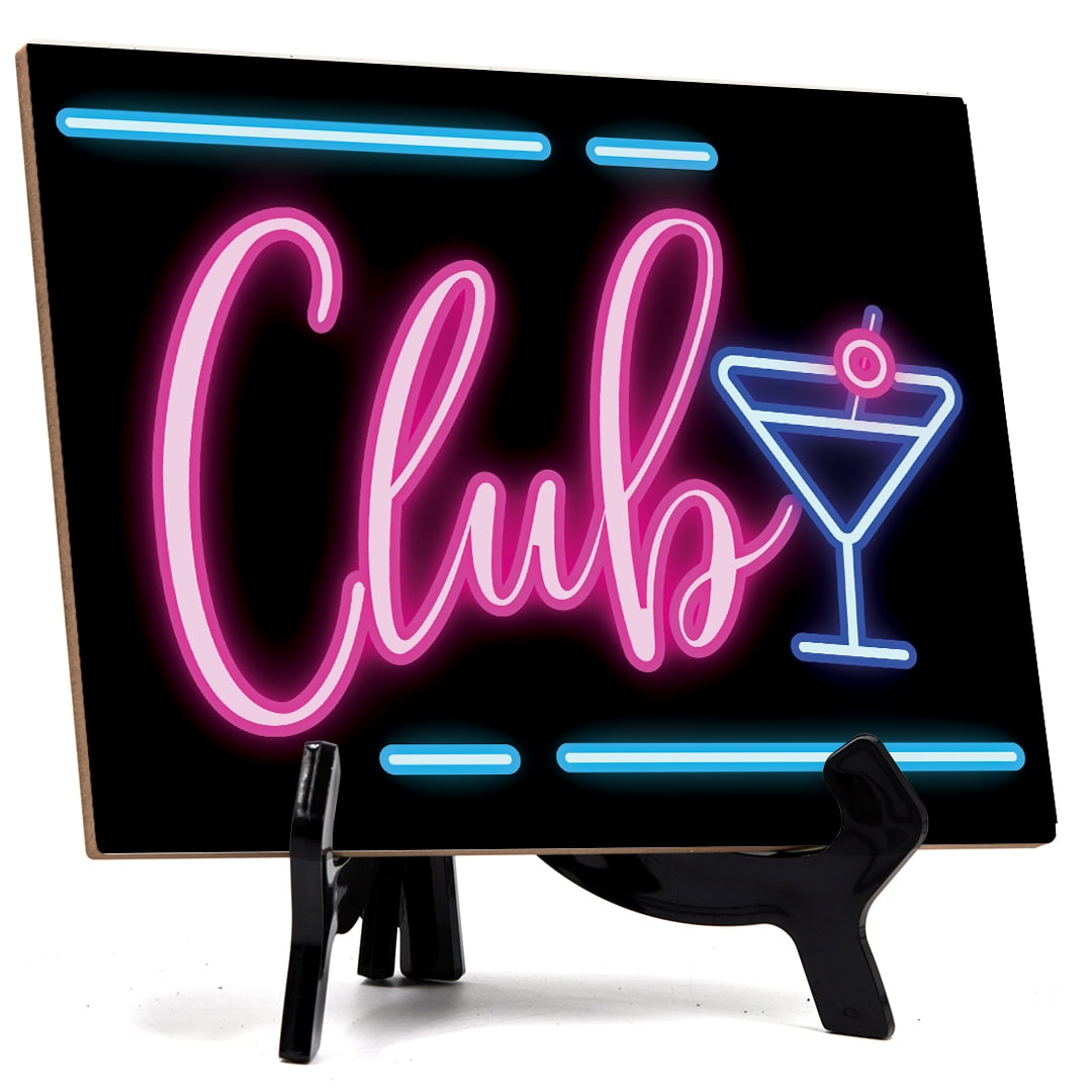 Signs ByLITA Club Table Sign with Acrylic Stand (6x8“) - Walmart.com