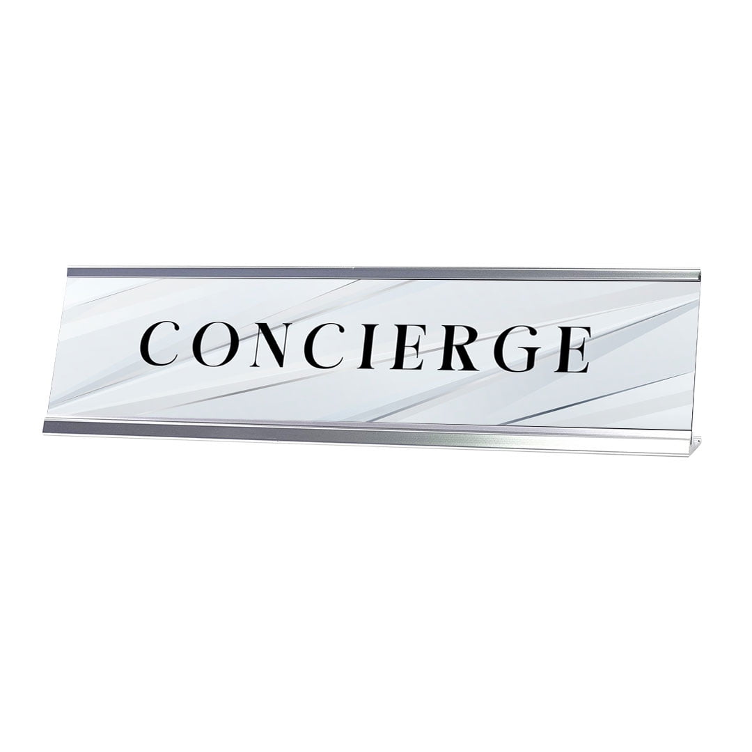 Signs ByLITA Concierge Silver Frame, Novelty Desk Sign (2x8?) - Walmart.com