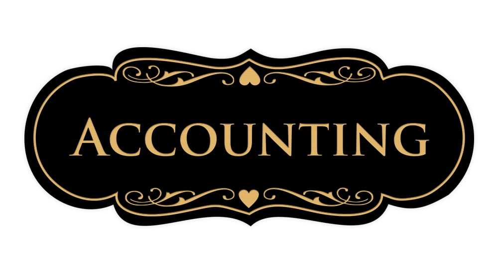 Signs ByLITA Designer Accounting Sign (Black Gold) - Large - Walmart.com