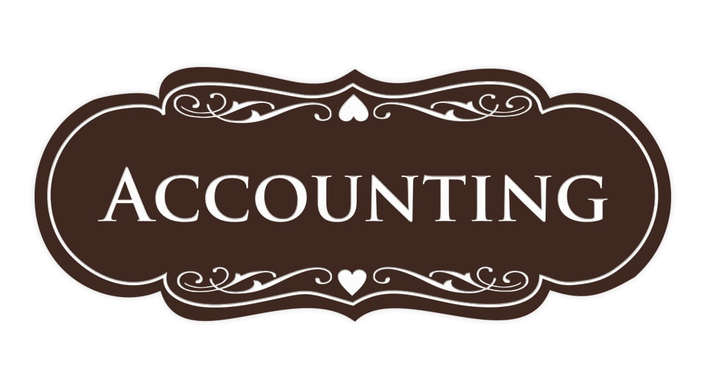 Signs ByLITA Designer Accounting Sign (Dark Brown) - Large - Walmart.com