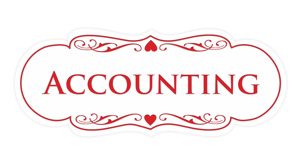 Signs ByLITA Designer Accounting Sign (White/Red) - Medium - Walmart.com