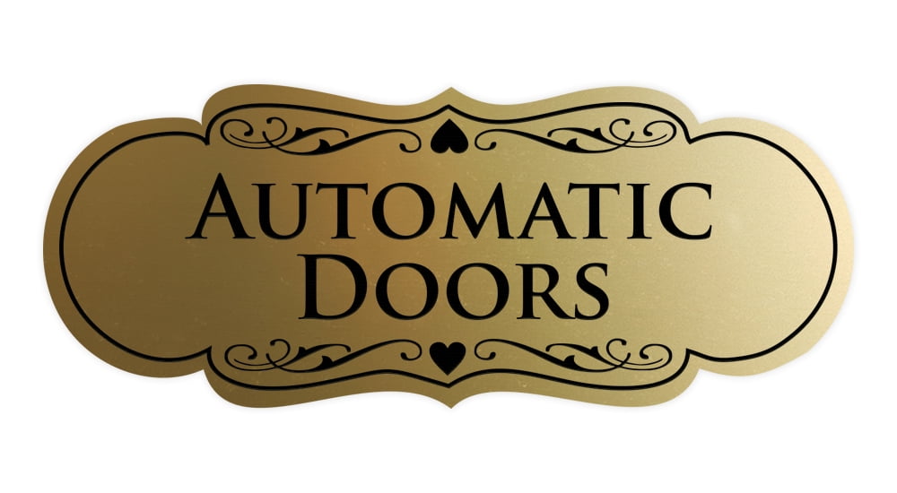 Signs ByLITA Designer Automatic Doors Sign (Brushed Gold) - Medium ...