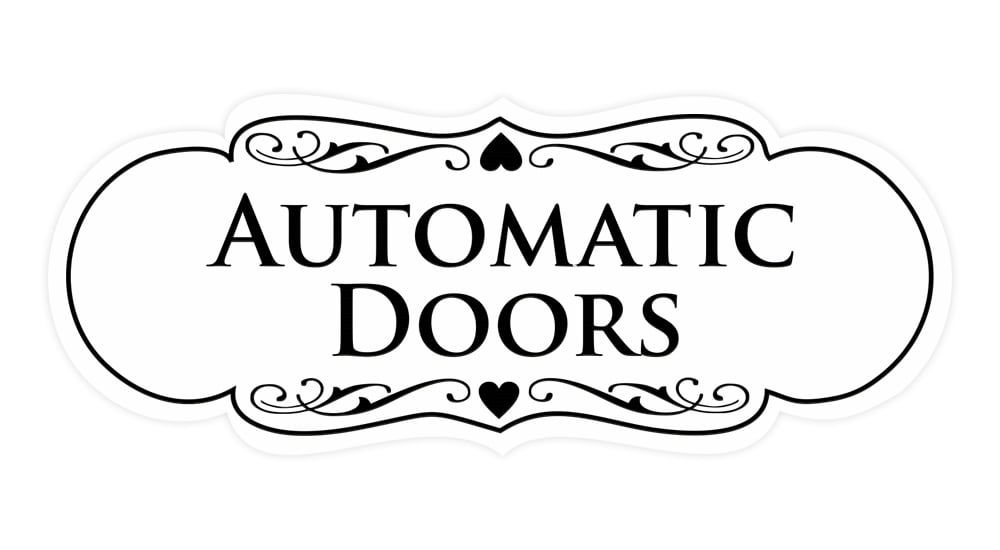 Signs ByLITA Designer Automatic Doors Sign (White) - Medium - Walmart.com