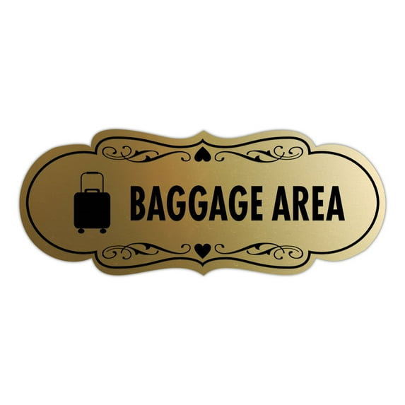 Signs ByLITA Designer Baggage Area Sign (Brushed Gold) - Medium ...