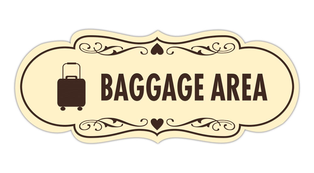 Signs ByLITA Designer Baggage Area Sign (Ivory/Dark Brown) - Large ...