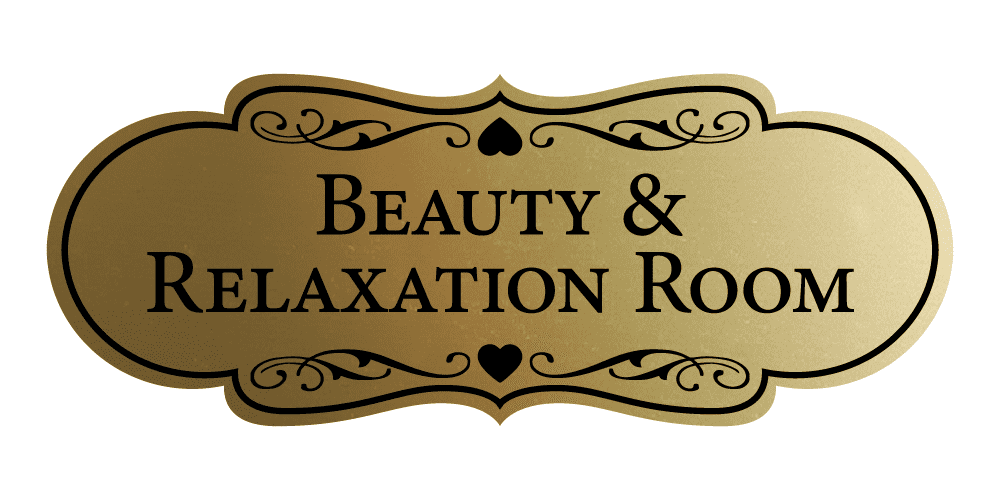 Signs ByLITA Designer Beauty & Relaxation Room Sign (Brushed Gold ...