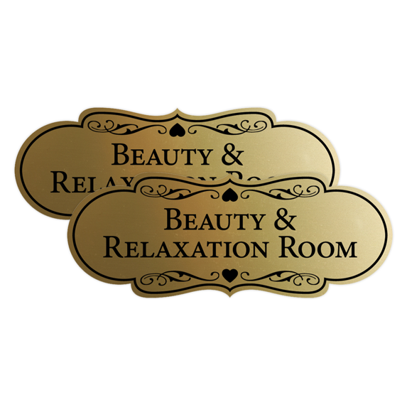 Signs ByLITA Designer Beauty & Relaxation Room Sign (Brushed Gold ...