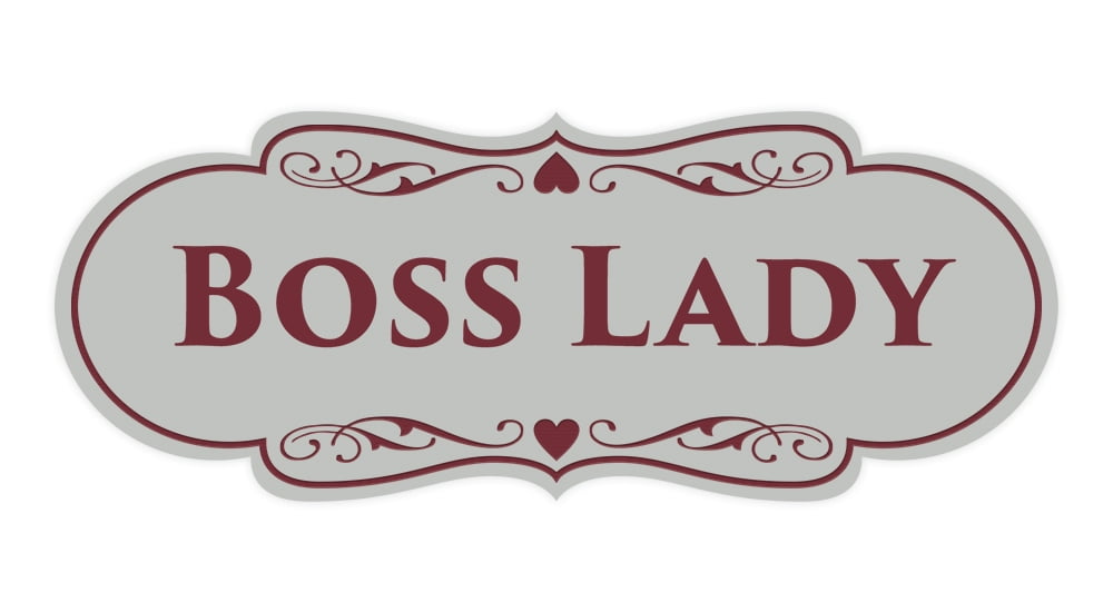 Signs ByLITA Designer Boss Lady Sign (Light Grey / Burgundy) - Large ...
