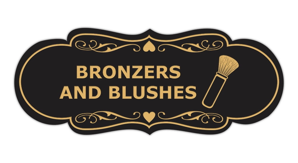 Signs ByLITA Designer Bronzers And Blushes Makeup Area Sign (Black Gold ...
