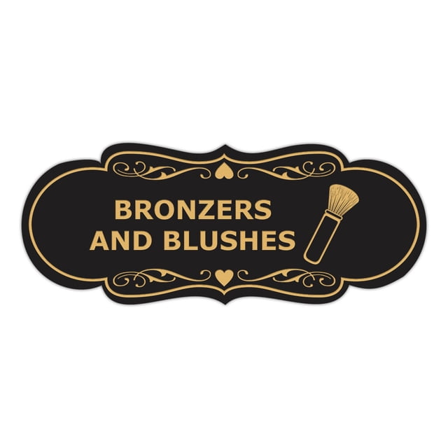 Signs ByLITA Designer Bronzers And Blushes Makeup Area Sign (Black Gold ...