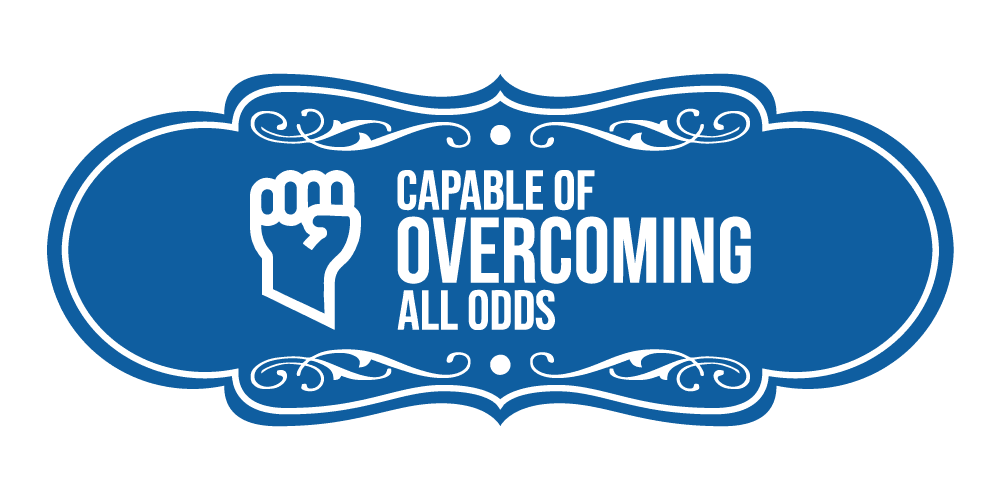 Signs ByLITA Designer Capable Of Overcoming All Odds Sign (Blue ...