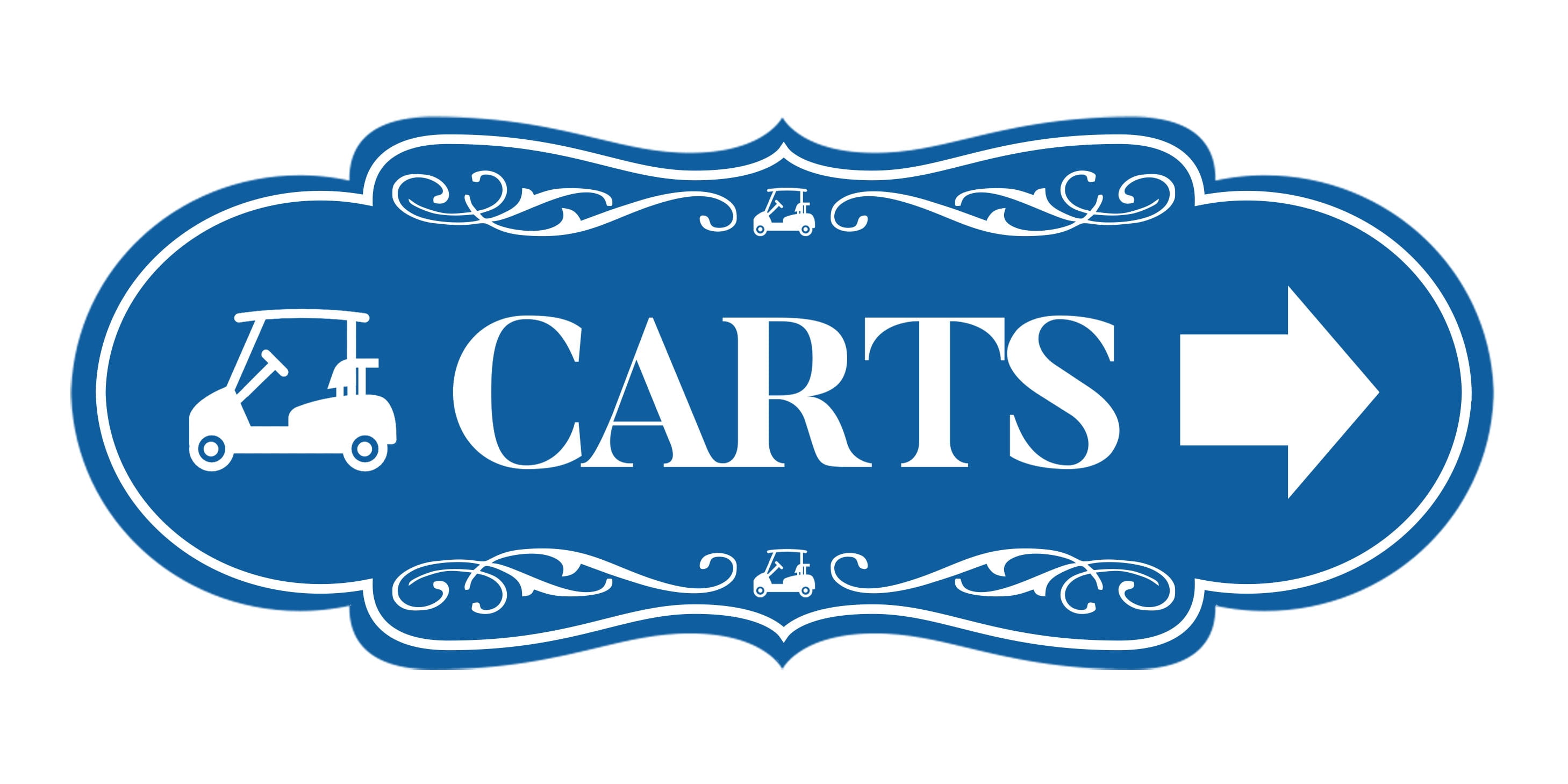Signs ByLITA Designer Carts (Right Arrow) Sign (Blue) - Large - Walmart.com
