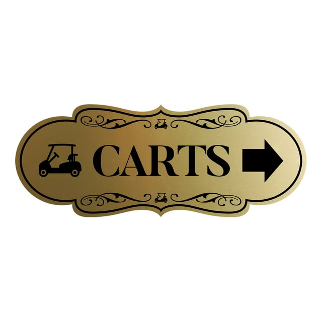 Signs ByLITA Designer Carts (Right Arrow) Sign (Brushed Gold) - Medium ...