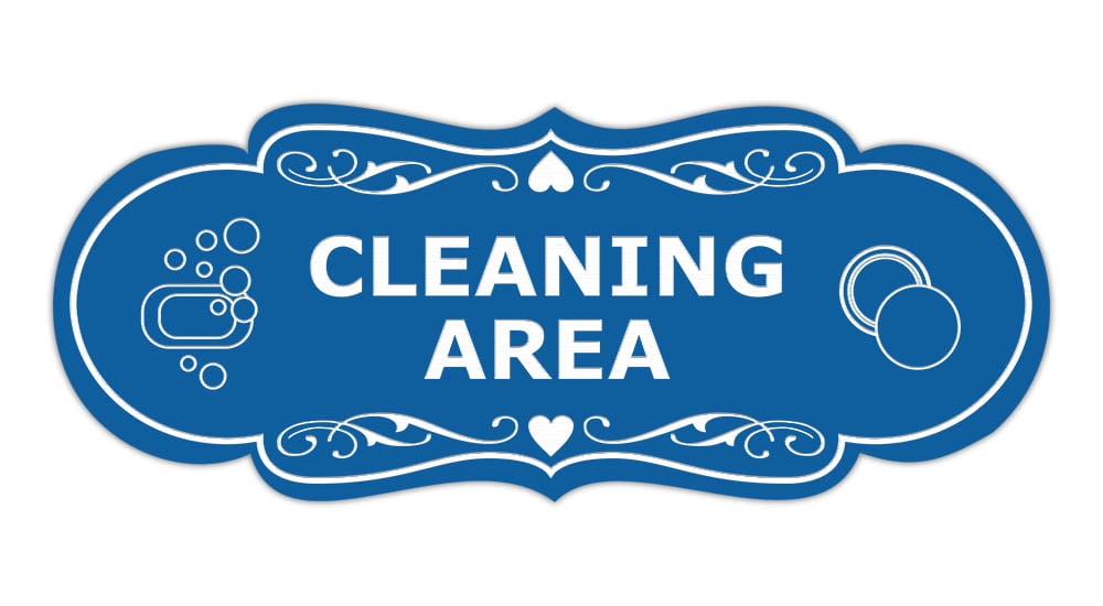 Signs ByLITA Designer Cleaning Area Makeup Area Sign (Blue) - Medium ...