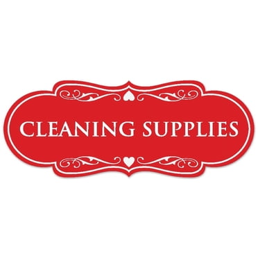 Signs ByLITA Oval CLEANING SUPPLIES Sign - Laser-Engraved Lettering ...