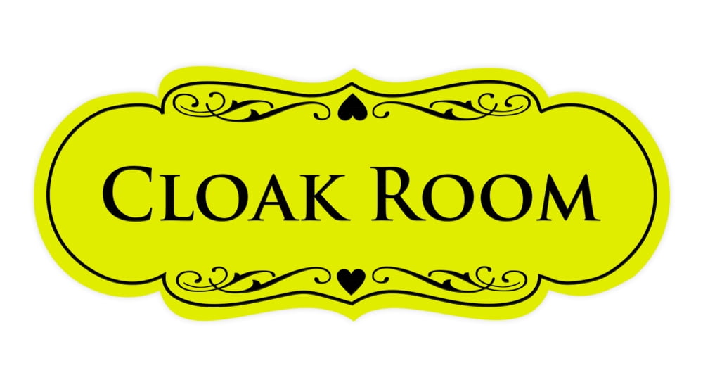 Signs ByLITA Designer Cloak Room Sign (Yellow / Black) - Small ...