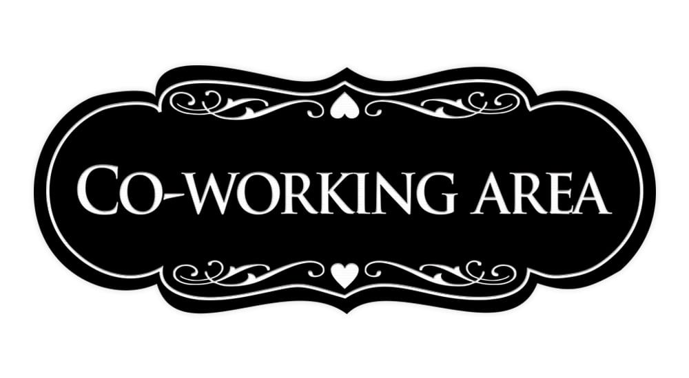 Signs ByLITA Designer Co-Working Area Sign (Black) - Large - Walmart.com