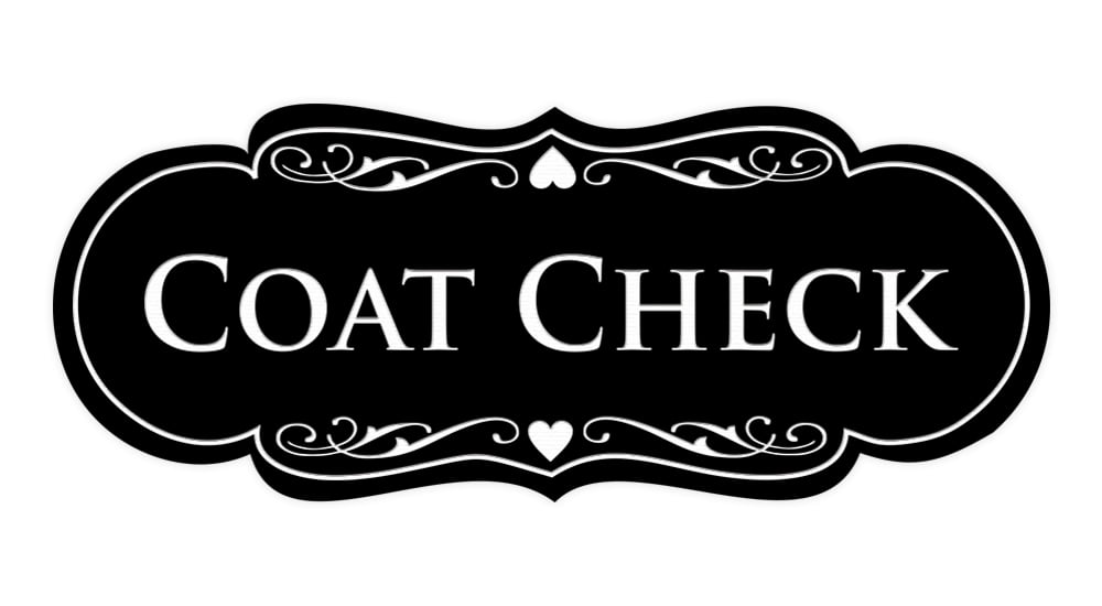 Signs ByLITA Designer Coat Check Sign (Black) - Medium - Walmart ...