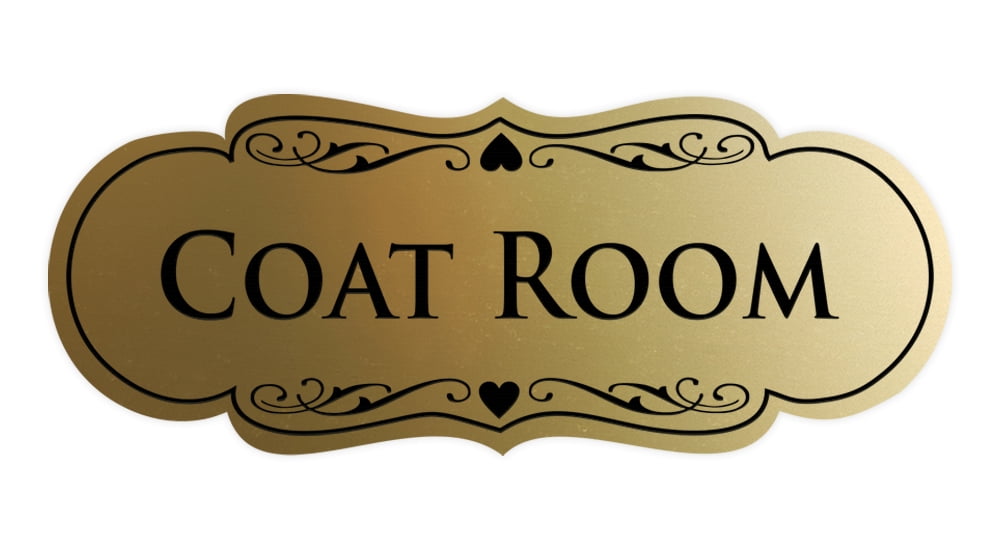 Signs ByLITA Designer Coat Room Sign (Brushed Gold) - Large - Walmart.com