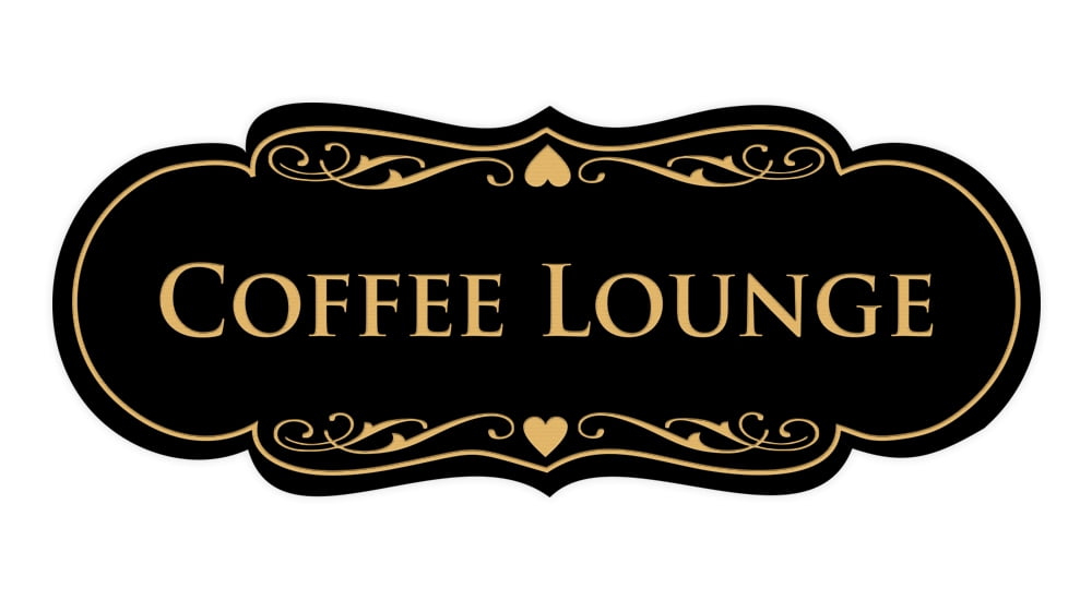 Signs ByLITA Designer Coffee Lounge Sign (Black Gold) - Medium ...