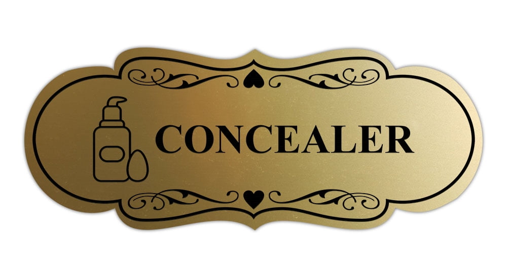 Signs ByLITA Designer Concealer Makeup Area Sign (Brushed Gold) - Small ...