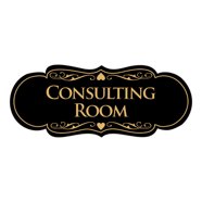 Signs ByLITA Designer Interview Room Sign (Navy Blue/Gold) - Small ...