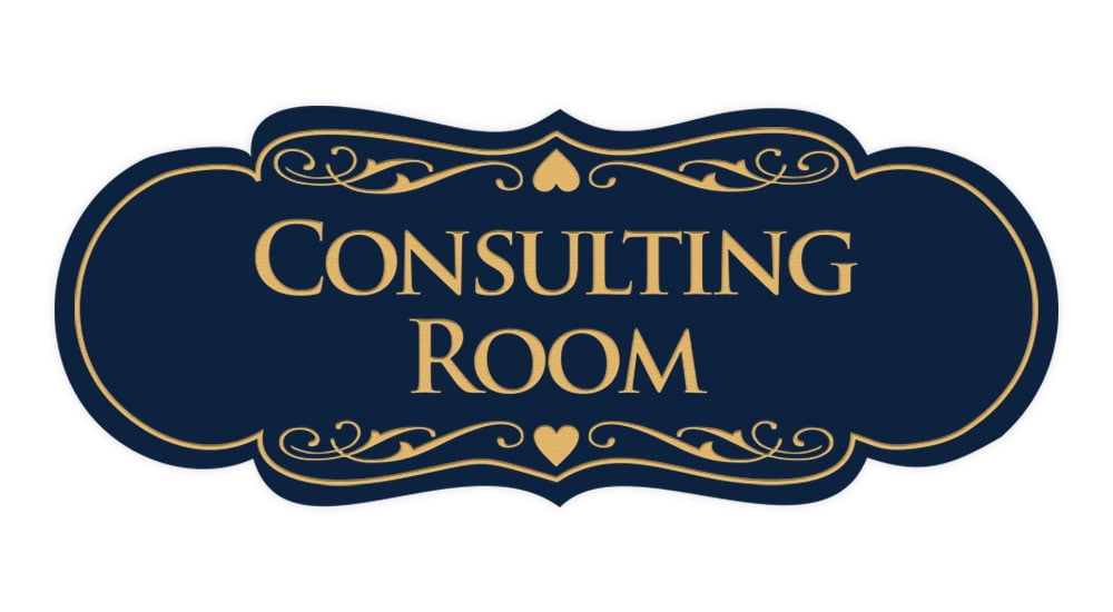 Signs ByLITA Designer Consulting Room Sign (Navy Blue/Gold) - Large ...