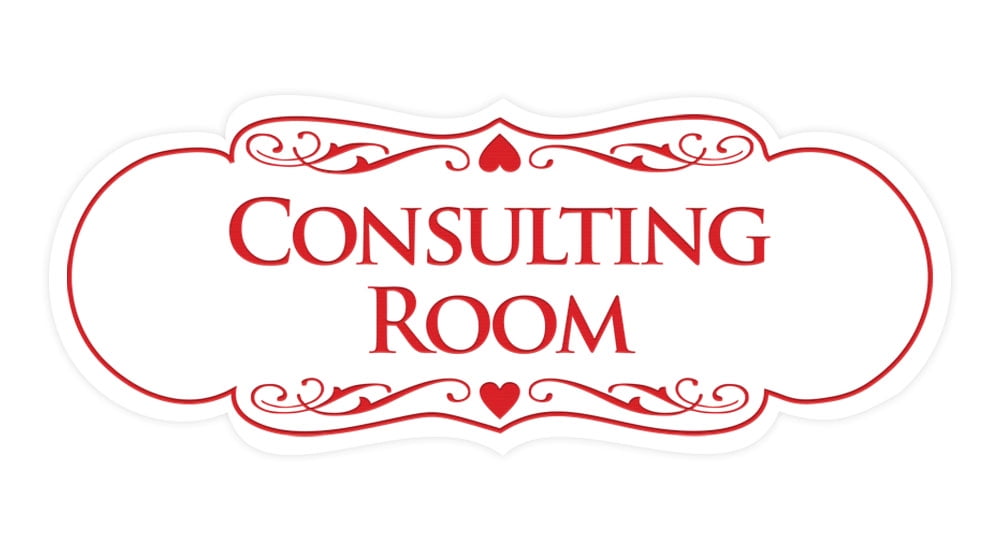 Signs ByLITA Designer Consulting Room Sign (White/Red) - Small ...