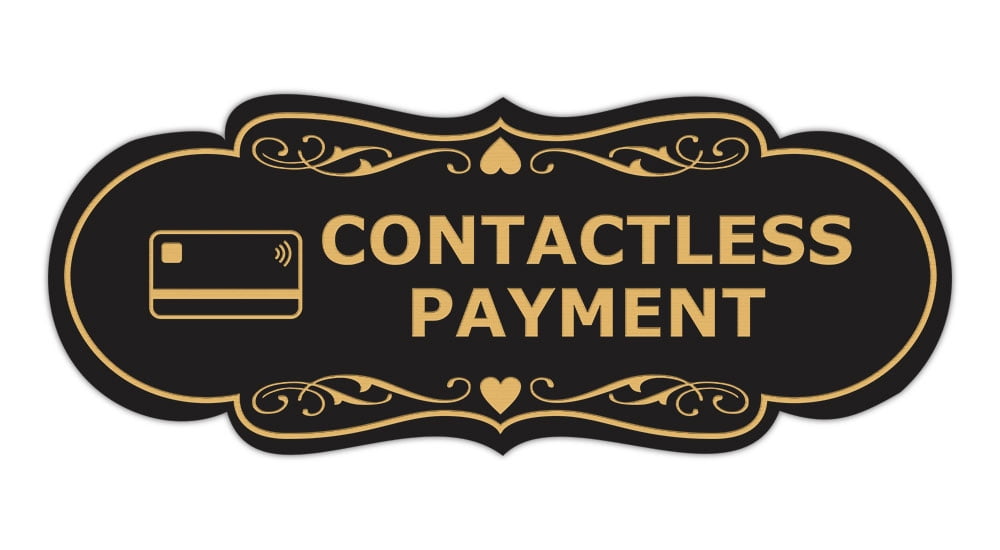 Signs ByLITA Designer Contactless Payment Sign (Black Gold) - Medium ...