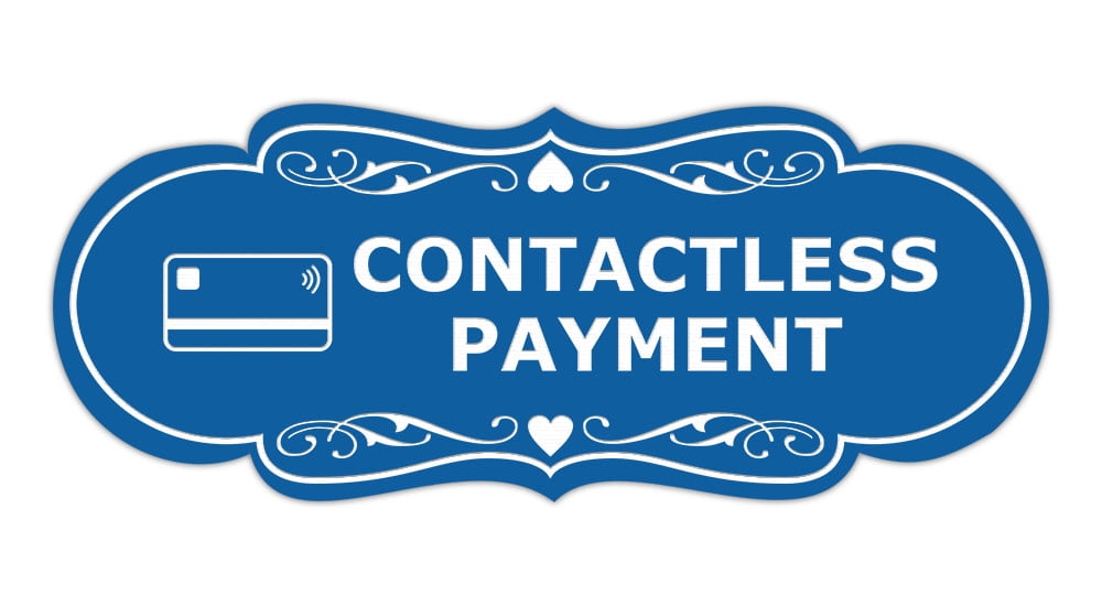 Signs ByLITA Designer Contactless Payment Sign (Blue) - Large - Walmart.com