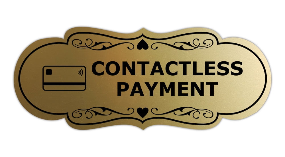 Signs ByLITA Designer Contactless Payment Sign (Brushed Gold) - Large ...